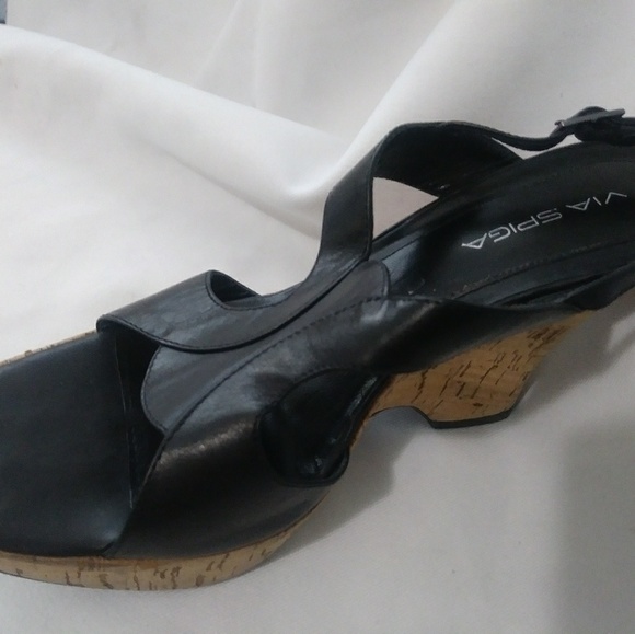 Shoes | Via Spiga Womens Leather Cork Sandals 95m | Poshmark
